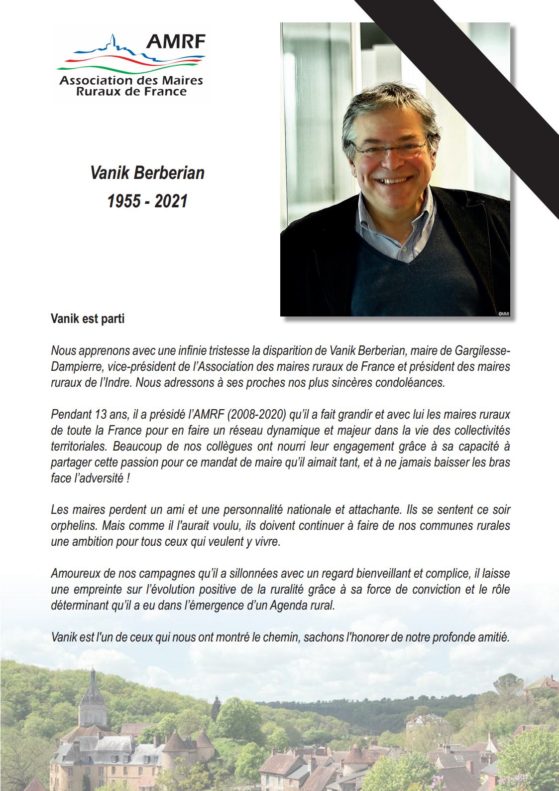 Décès de Vanik Berberian, maire et VP de l’Association des Maires ... Décès de Vanik Berberian, maire et VP de l’Association des Maires ...